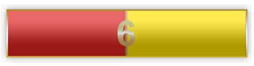6 Years Of Service - Red And Yellow Citation Bar | The Pin People