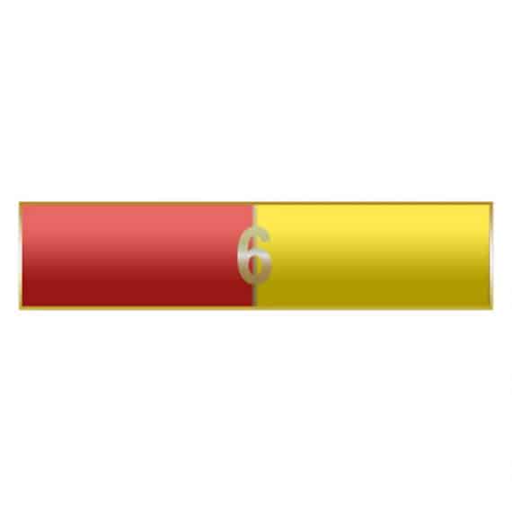 6 Years Of Service - Red And Yellow Citation Bar | The Pin People