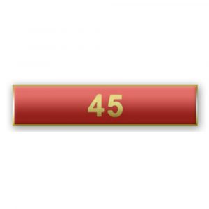 45 Years Of Service Red Citation Bar | The Pin People