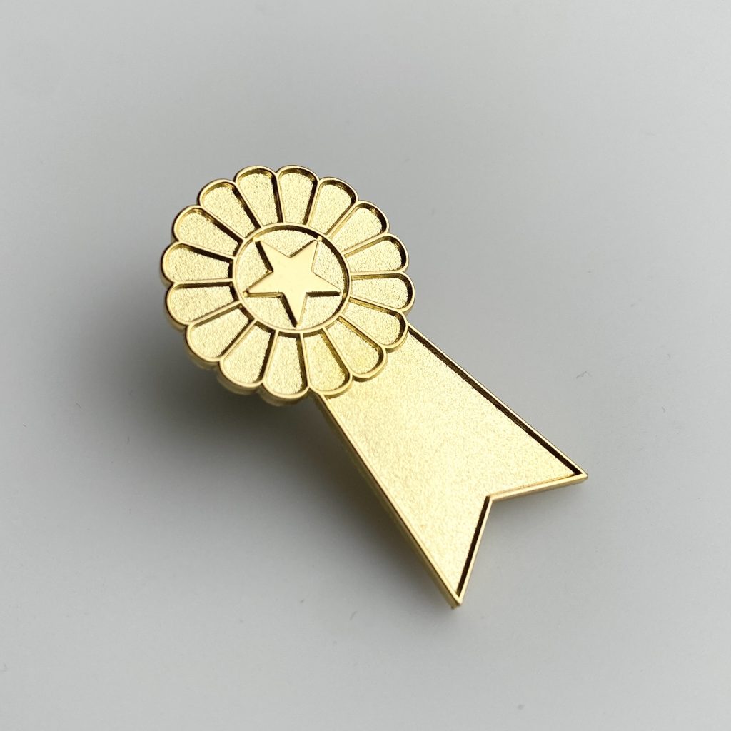 Gold Star Award Medal Ribbon Lapel Pin | The Pin People