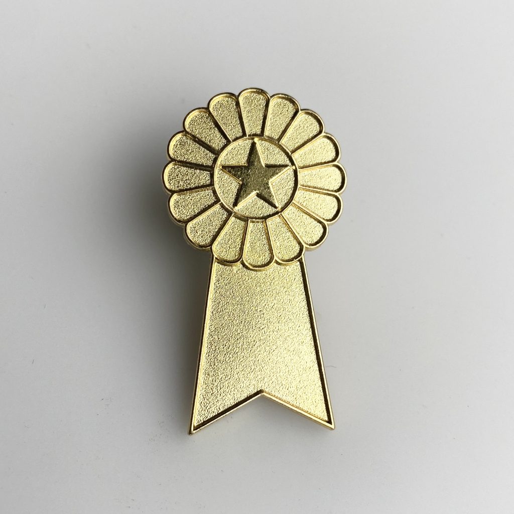Gold Star Award Medal Ribbon Lapel Pin | The Pin People